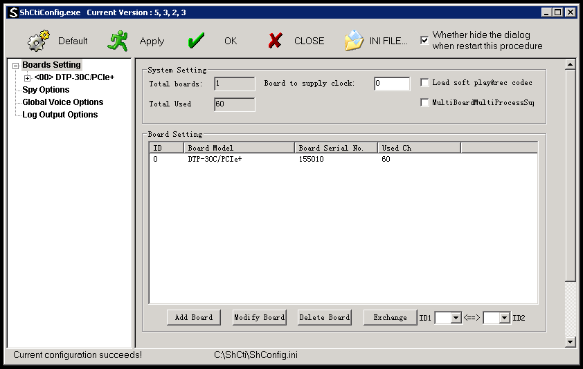 Voice Card Configuration